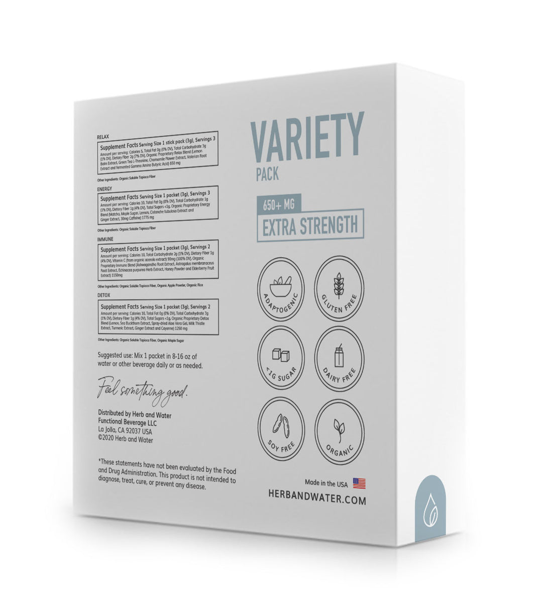 Variety Pack – Relax, Energy, Detox, Immune (10ct) – Herb and Water