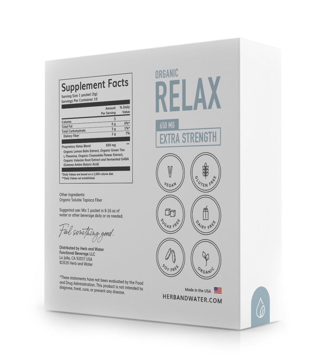 RELAX Drink Mix – 10ct – Herb and Water